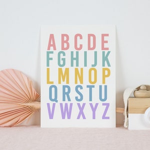 Printable Pastel Colors ABC DIGITAL Print - Instant Download Nursery or ...