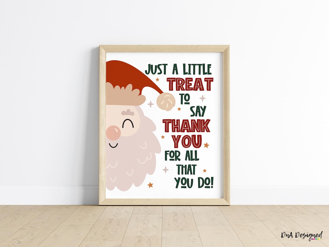 Teacher Appreciation Christmas Poster – Santa Thank You Print (digital ...