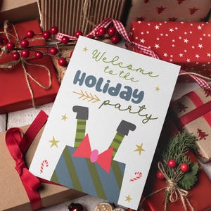 Welcome to the Holiday Party Sign for Events - DIY Print Upside Down ...