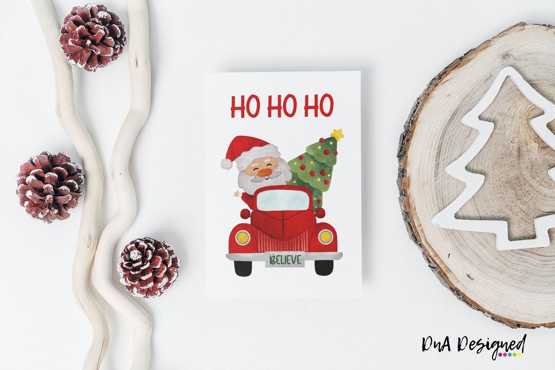 Ho Ho Ho Santa in Car DIGITAL Holiday Print - Instant Download DIGITAL ...