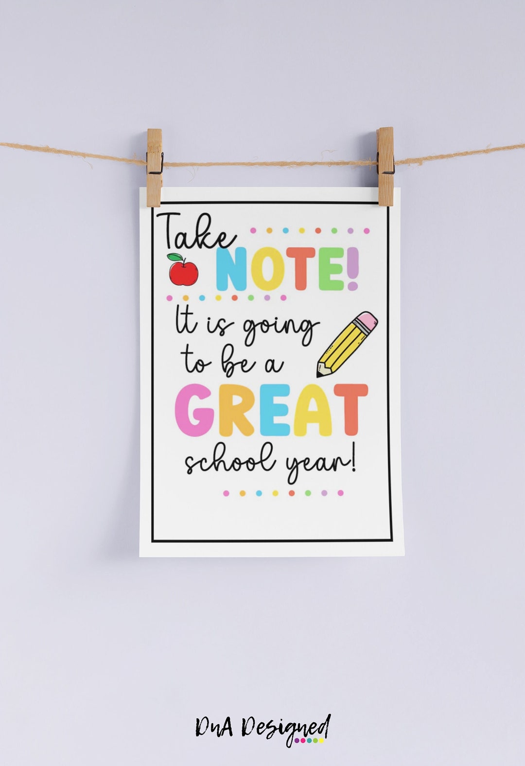 Take Note Great School Year Gift Tag for Teachers - DIGITAL Corjl Edit ...