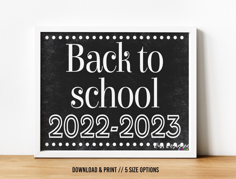 Back to School DIGITAL Chalkboard Sign First Day of School - Etsy