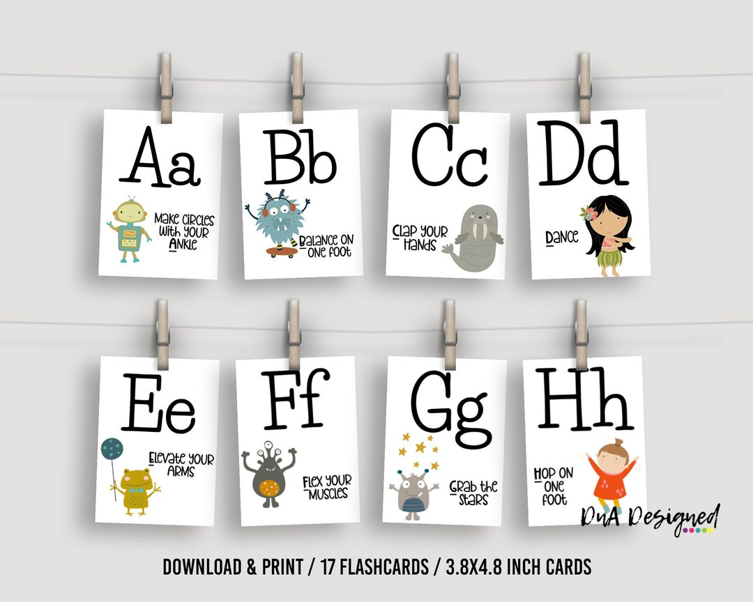 Printable Exercise Learn My ABC DIY Print Flash Cards for Kids ...