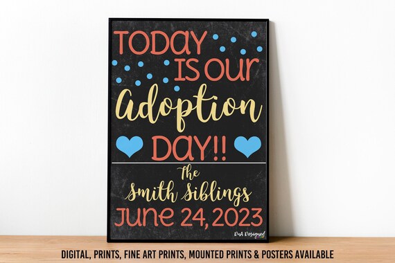 Adoption Announcement Chalkboard Print for Kids Today is Our - Etsy