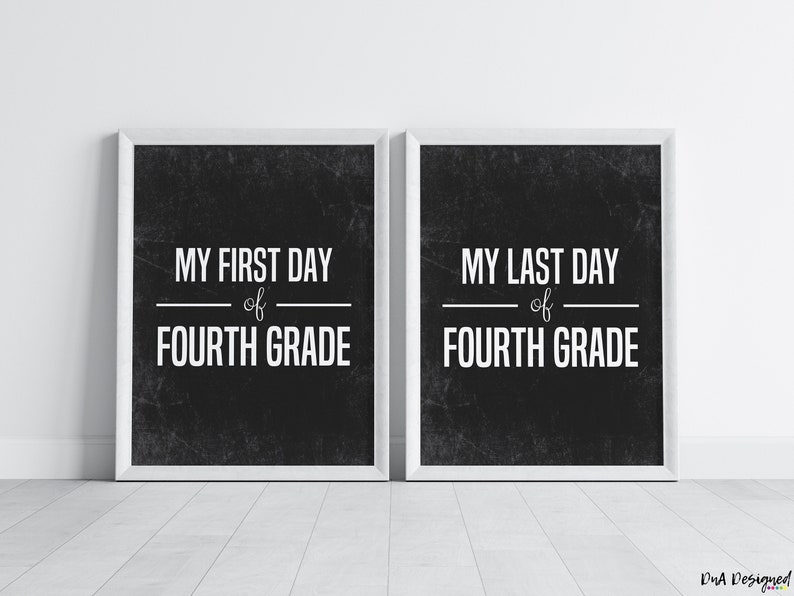 DIGITAL First and Last Day of Fourth Grade Instant Download - Printable ...