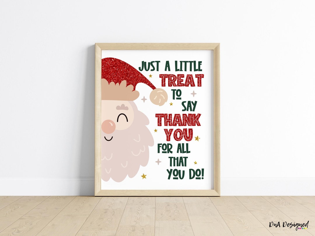 Teacher Appreciation Christmas Print – Santa Thank You Gift (digital ...