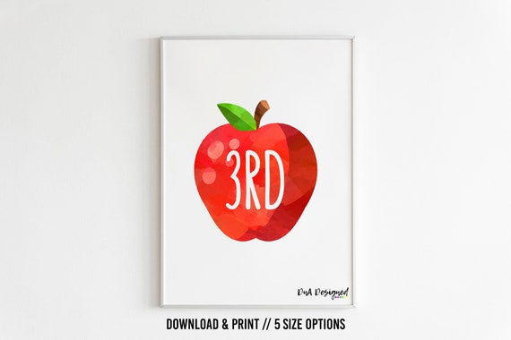 Printable Third Grade Sign for the Classroom DIGITAL Print - Etsy