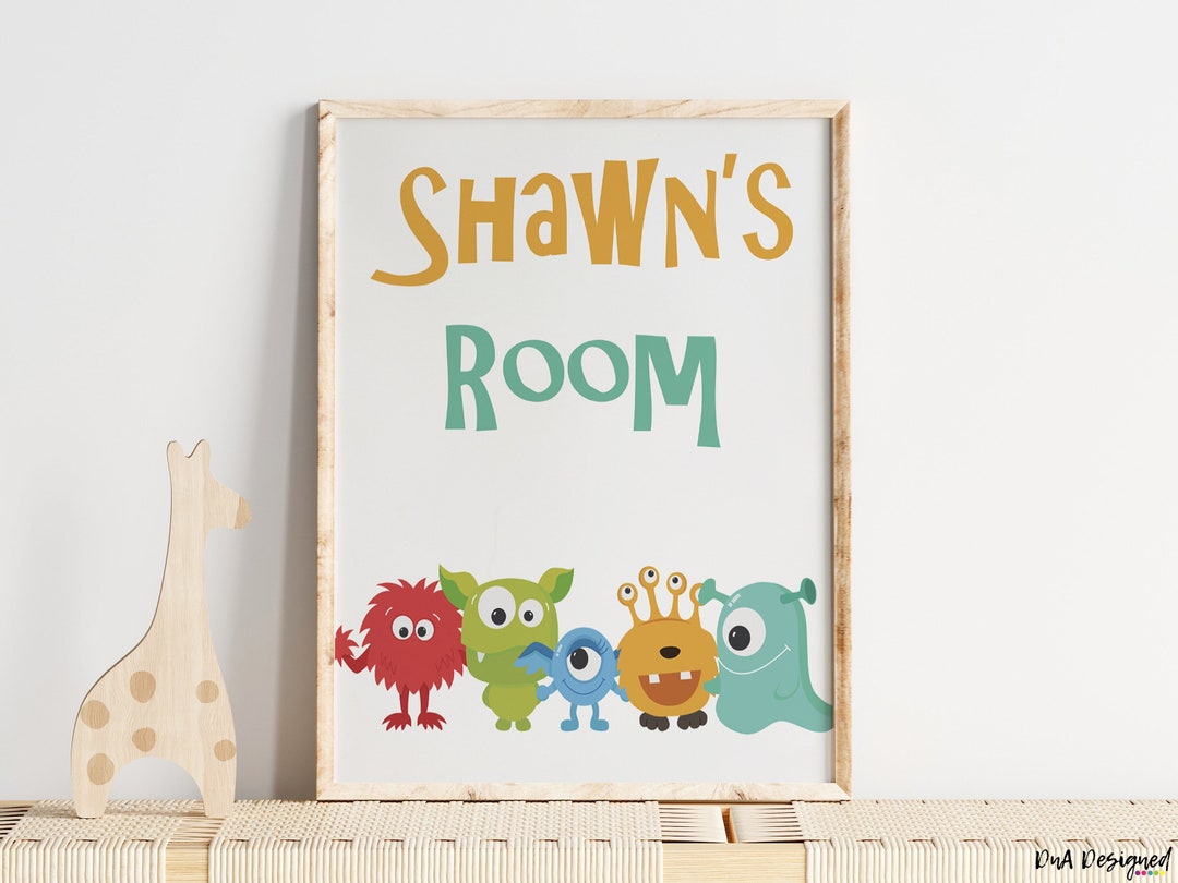 Personalized Room Sign for Kids - Monster Room Decor for Any Age - Etsy