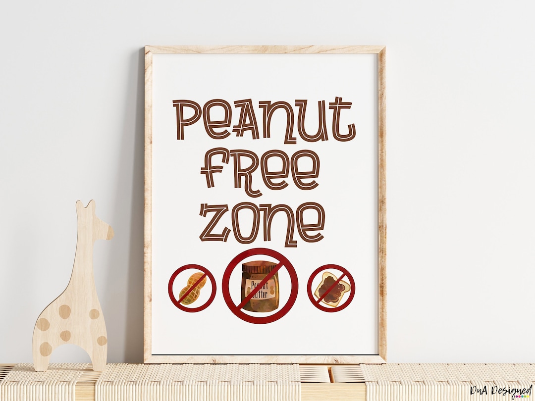 Peanut Free Zone Classroom Sign for Peanut Allergies - DIGITAL Instant ...