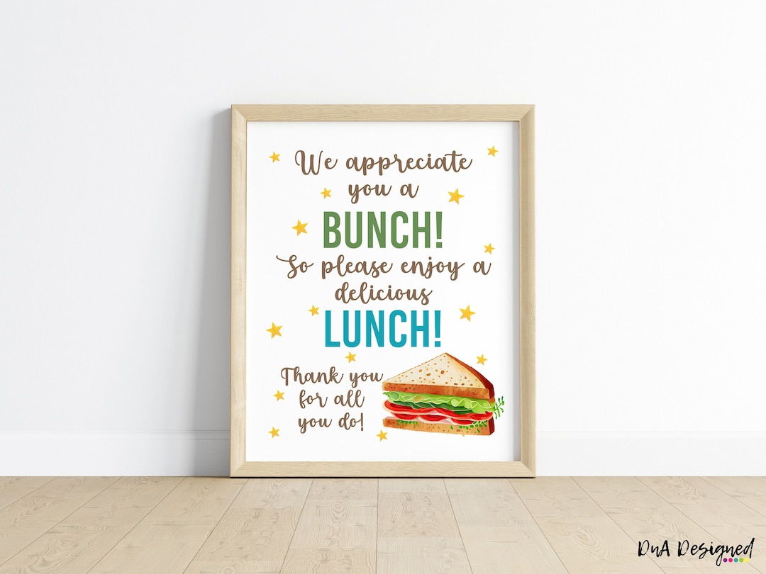 Teacher Appreciation We Appreciate You a Bunch Poster - Thank You for ...
