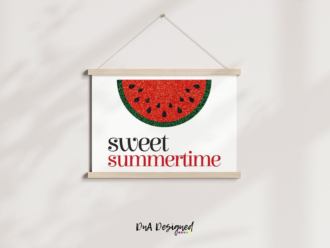 Printable Sweet Summertime DIGITAL Print With Glitter Watermelon ...