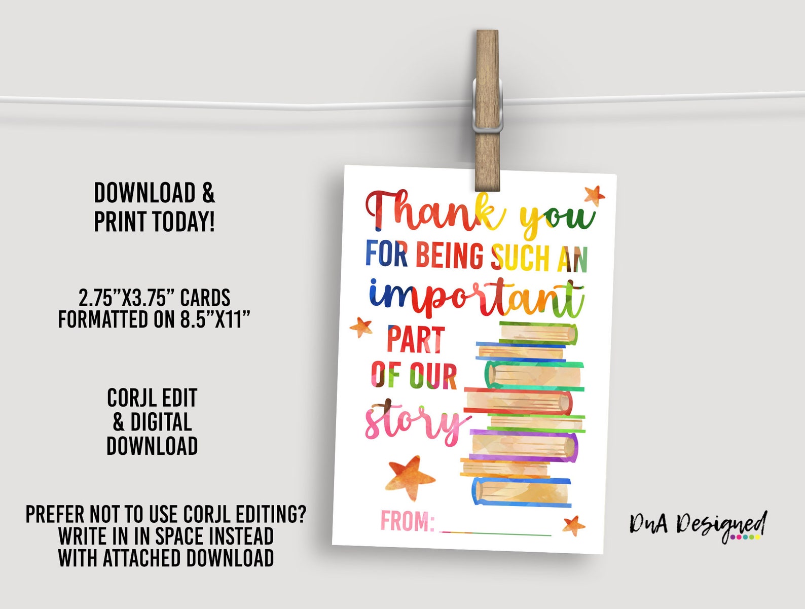 Teacher Appreciation Gift Tag – Important Part of Our Story (DIGITAL ...