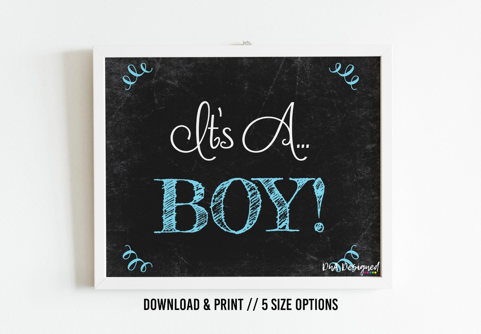 It's a Boy DIGITAL Chalkboard Print - Instant Download Baby ...
