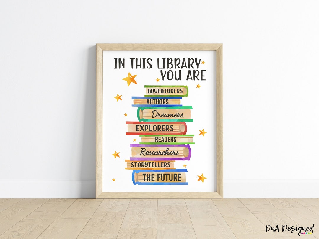In This Library You Are... Positive Affirmations Printable Sign for ...