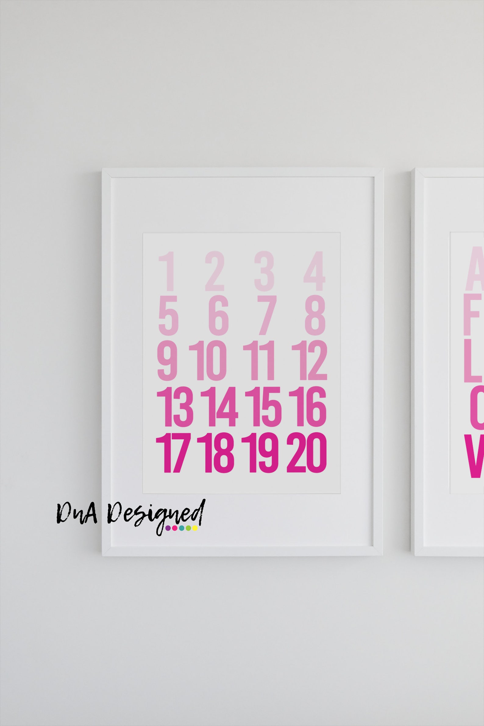 Printable Pink Shades Numbers 1-20 DIGITAL Print - Instant Download ...