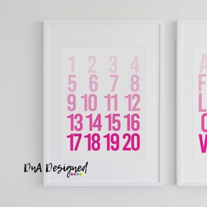 Printable Pink Shades Numbers 1-20 DIGITAL Print - Instant Download ...