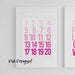 Printable Pink Shades Numbers 1-20 DIGITAL Print - Instant Download ...