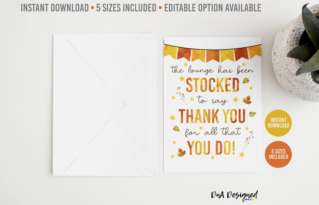 Teacher Appreciation the Lounge is Stocked for You Fall Themed - Etsy