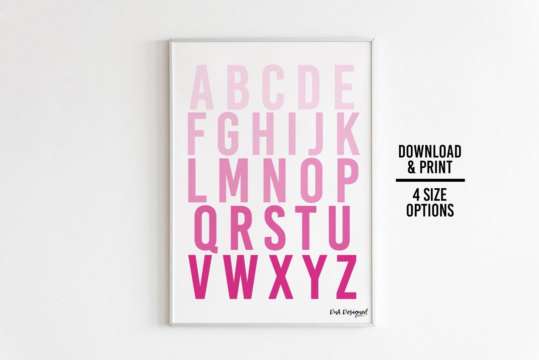 Printable Pink Shades ABC DIGITAL Print Instant Download - Etsy