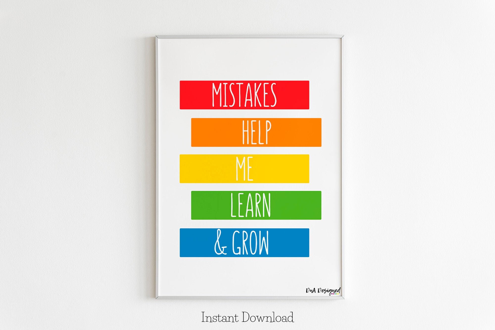 Mistakes Help Me Learn and Grow Rainbow DIGITAL Print for Kids | Etsy