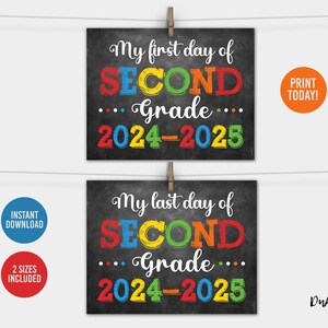 Back to School First and Last Day of Second Grade 2024-2025 DIGITAL ...