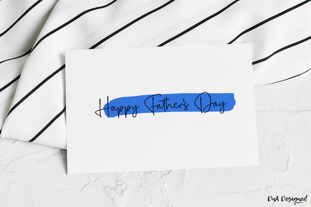 Blue Accent Father's Day Card – Printable Gift for Dad (digital ...
