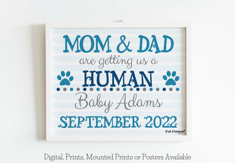 Mom and Dad Are Getting Us a Human Print Pregnancy Reveal | Etsy