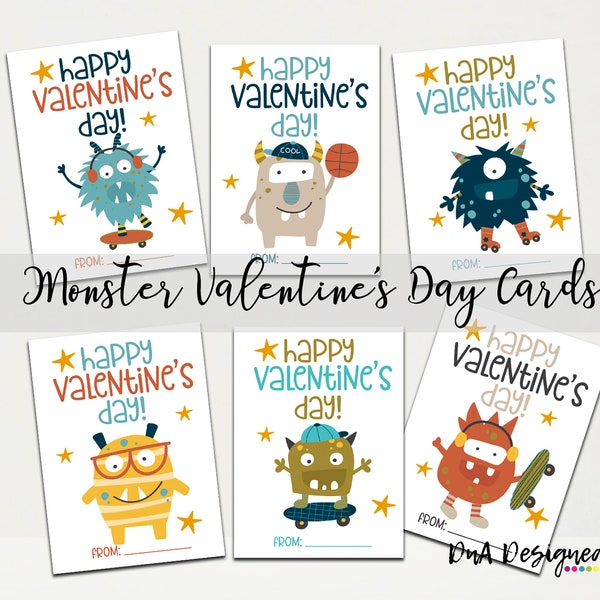 Monster Valentines - Etsy