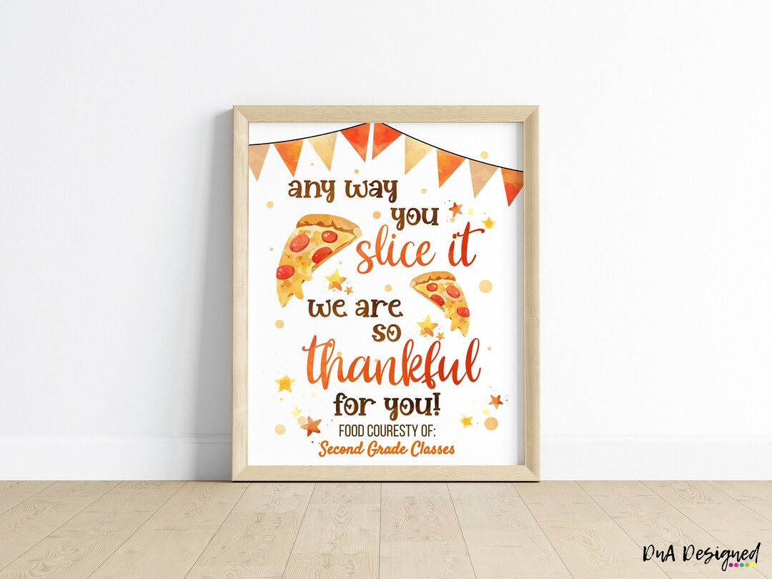Pizza Teacher Appreciation Thank You Poster - Editable Staff Print ...