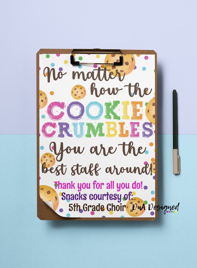Teacher Appreciation Cookie Crumble Staff Print (digital Download) - Etsy