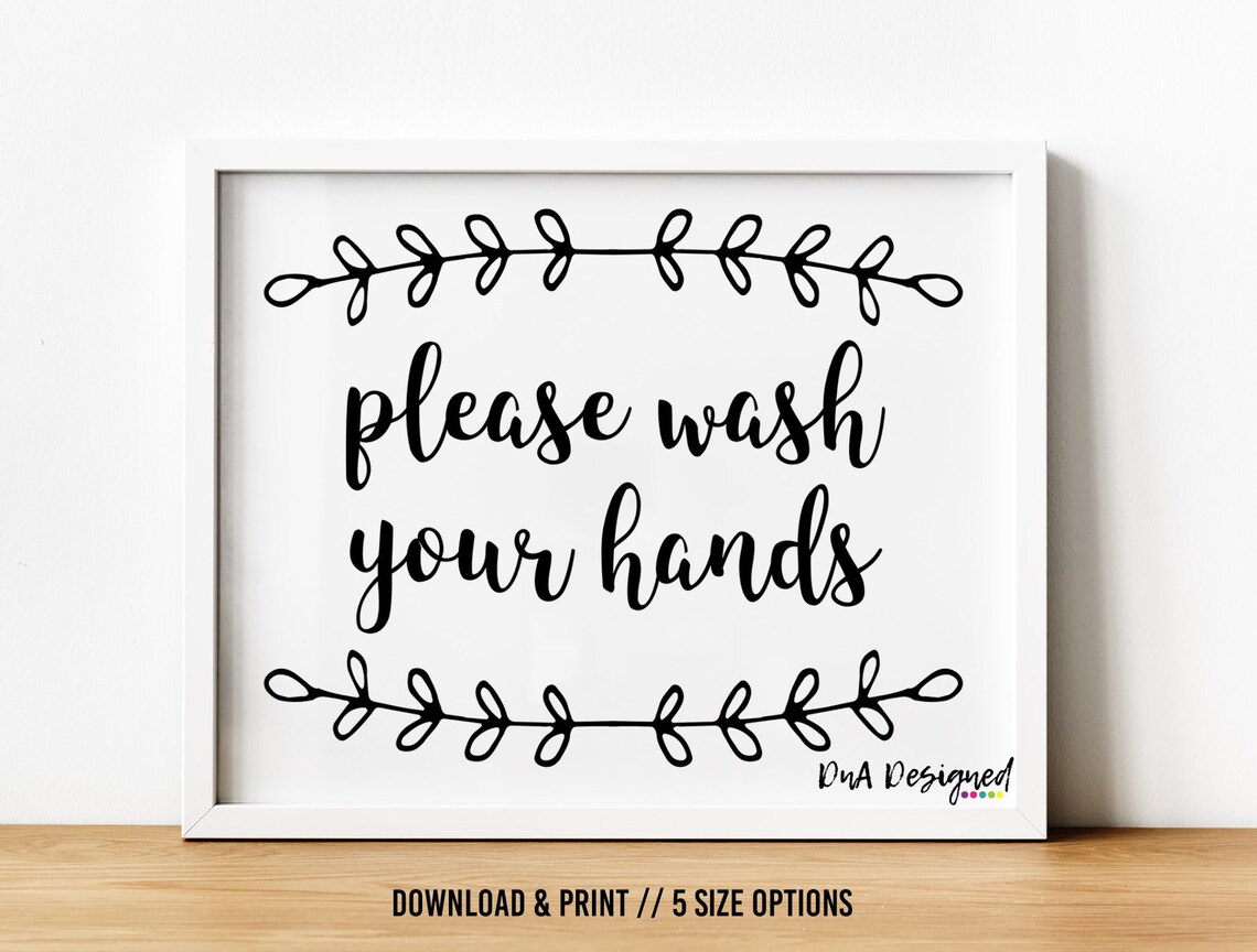 Please Wash Your Hands DIGITAL Print Instant Download - Etsy