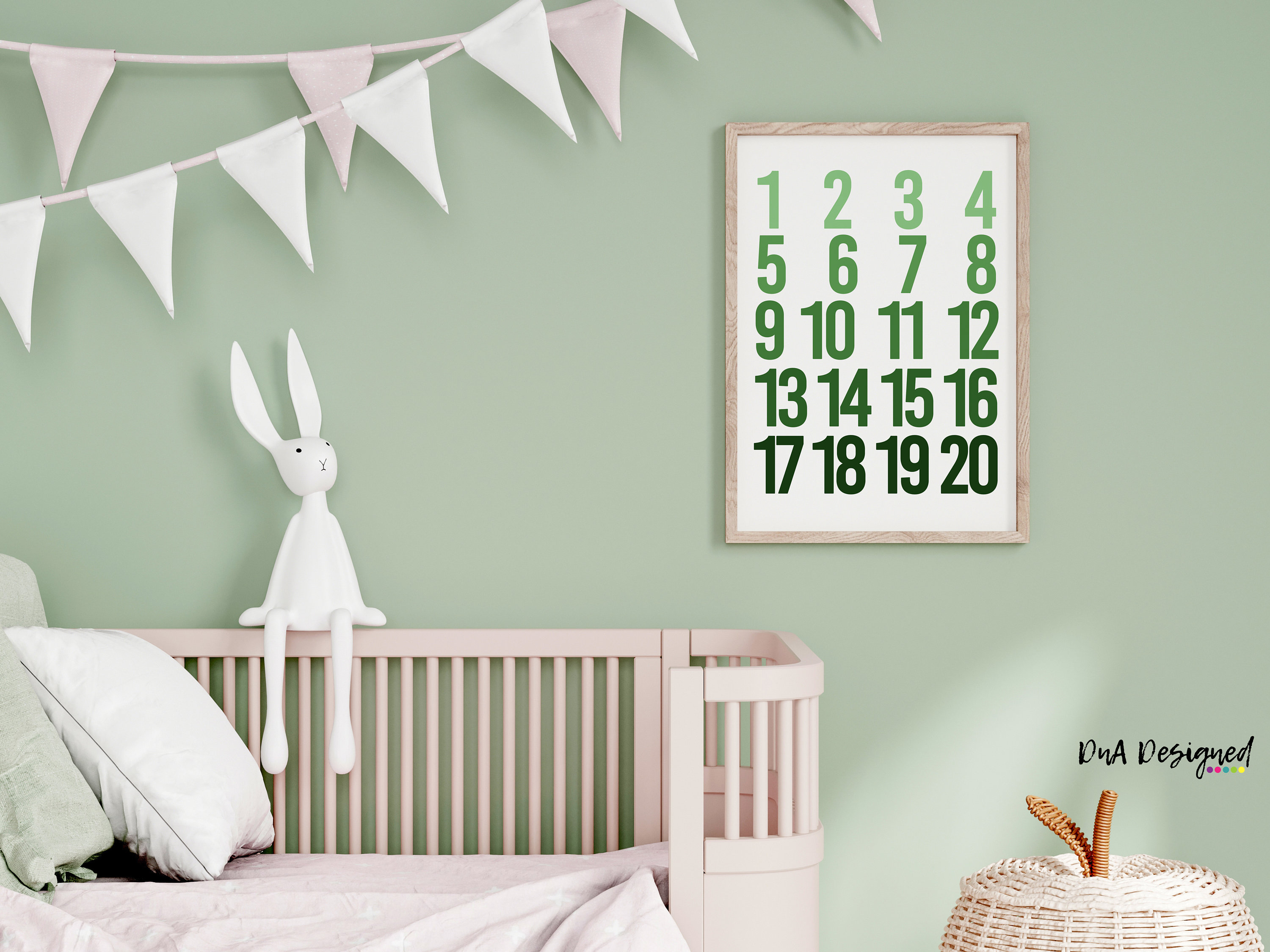 Printable Green Shades Numbers 1-20 DIGITAL Print - Instant Download ...