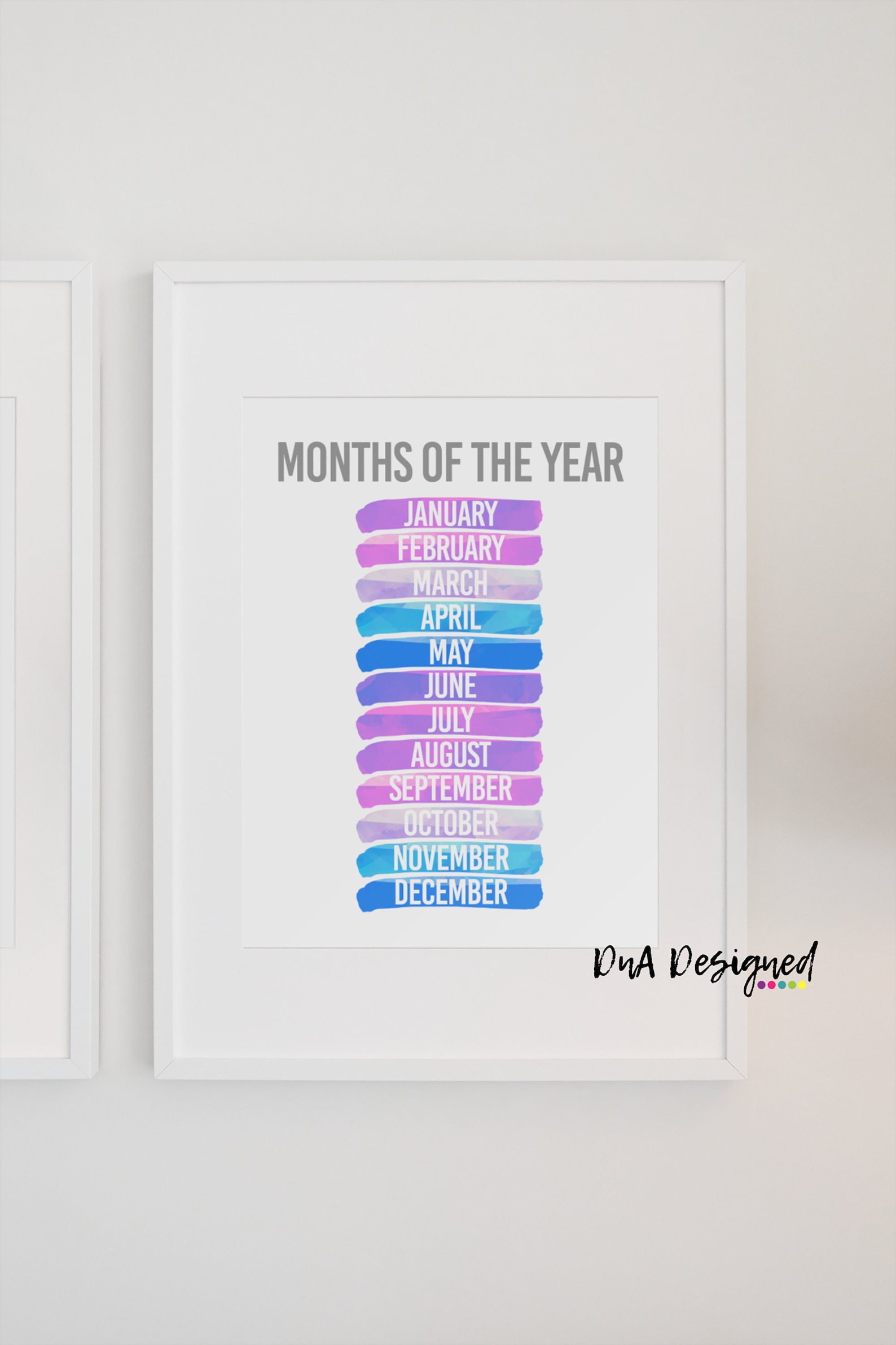 Months of the Year Watercolor Printable for Kids at Home - Etsy