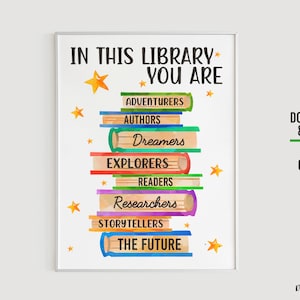 In This Library You Are... Positive Affirmations Printable Sign for ...
