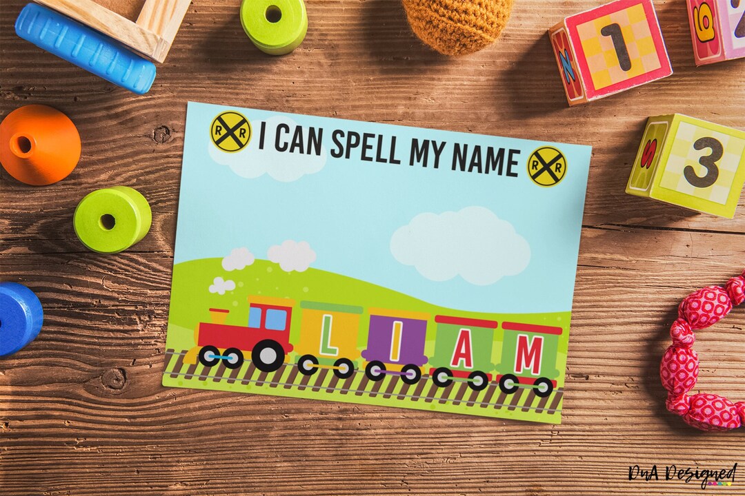 I Can Spell My Name Train Printable – Toddler Learning Activity ...