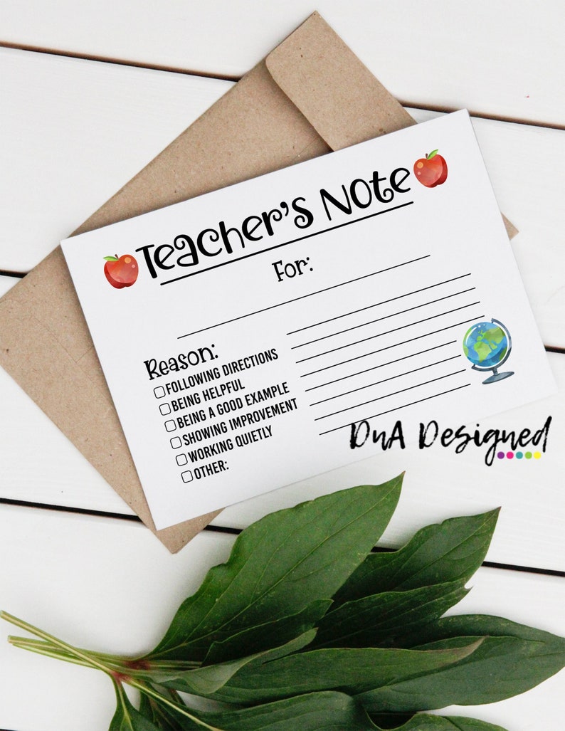 Teacher Note Printable Teacher Compliment Card DIGITAL - Etsy