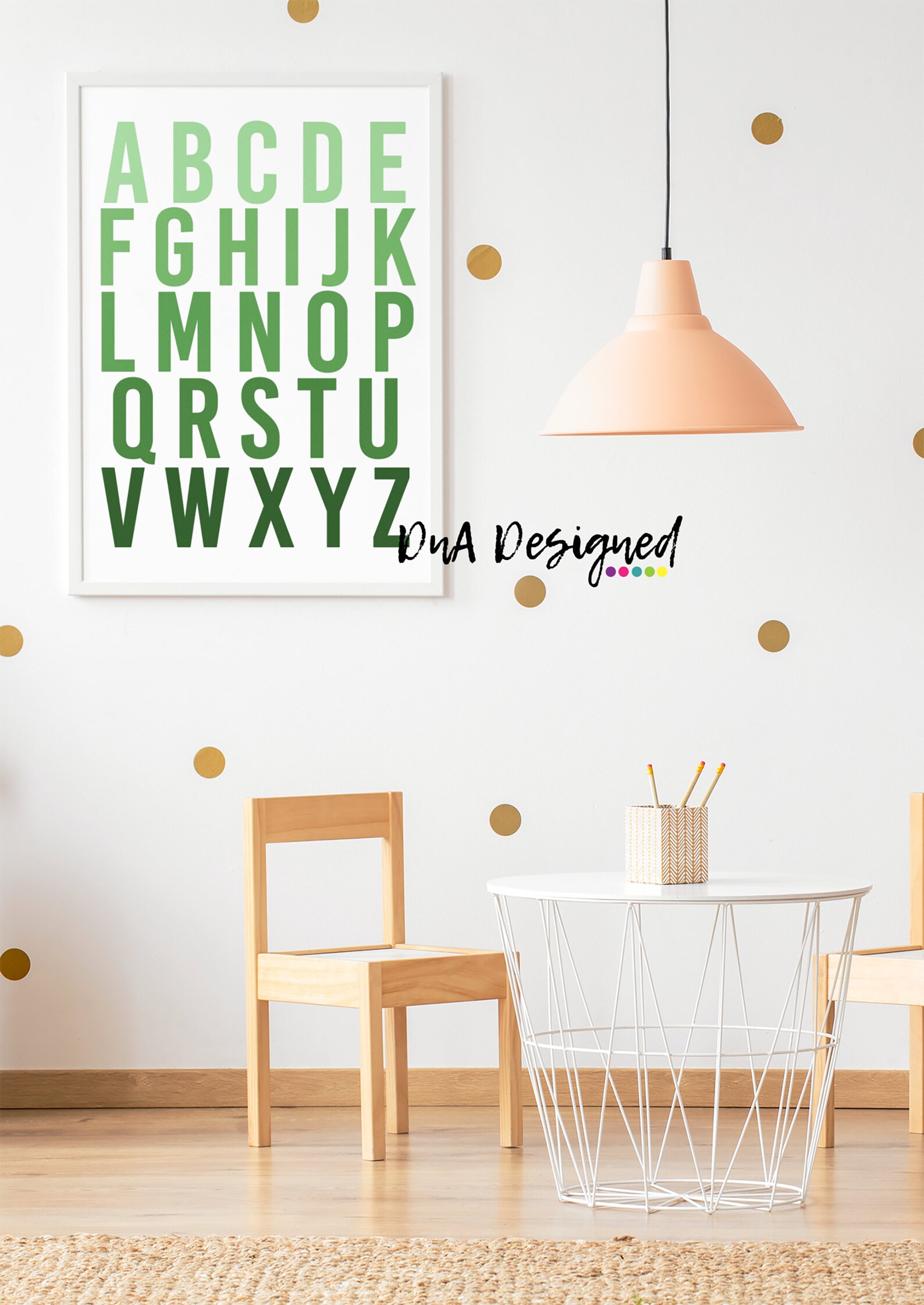 Printable Green Shades ABC DIGITAL Print Instant Download - Etsy