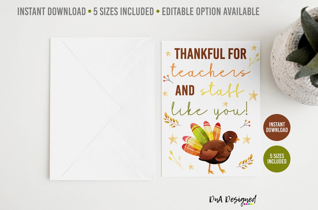 Teacher Appreciation Thankful for You Fall Poster Thank You - Etsy