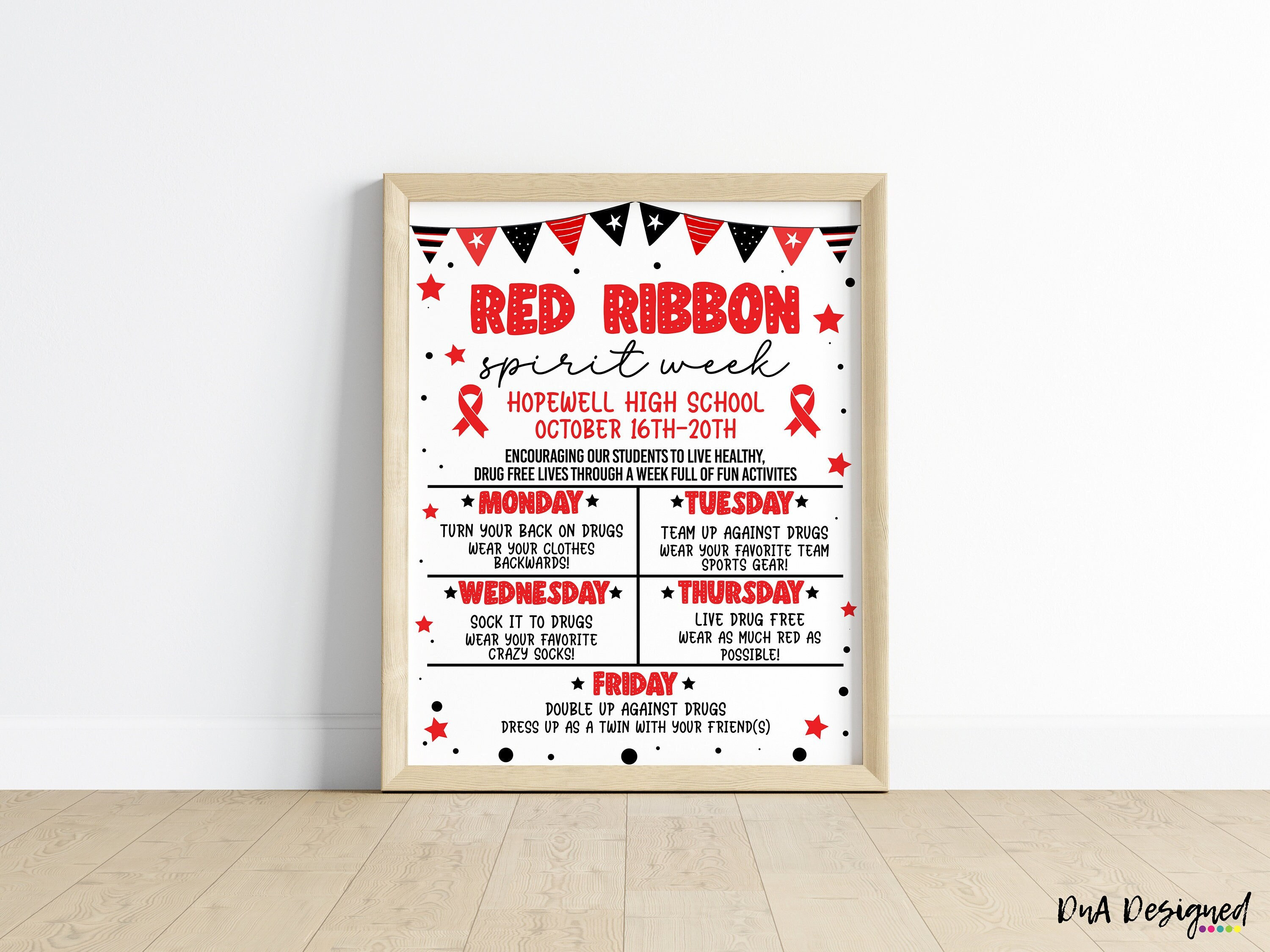 Red Ribbon Week Posters Examples