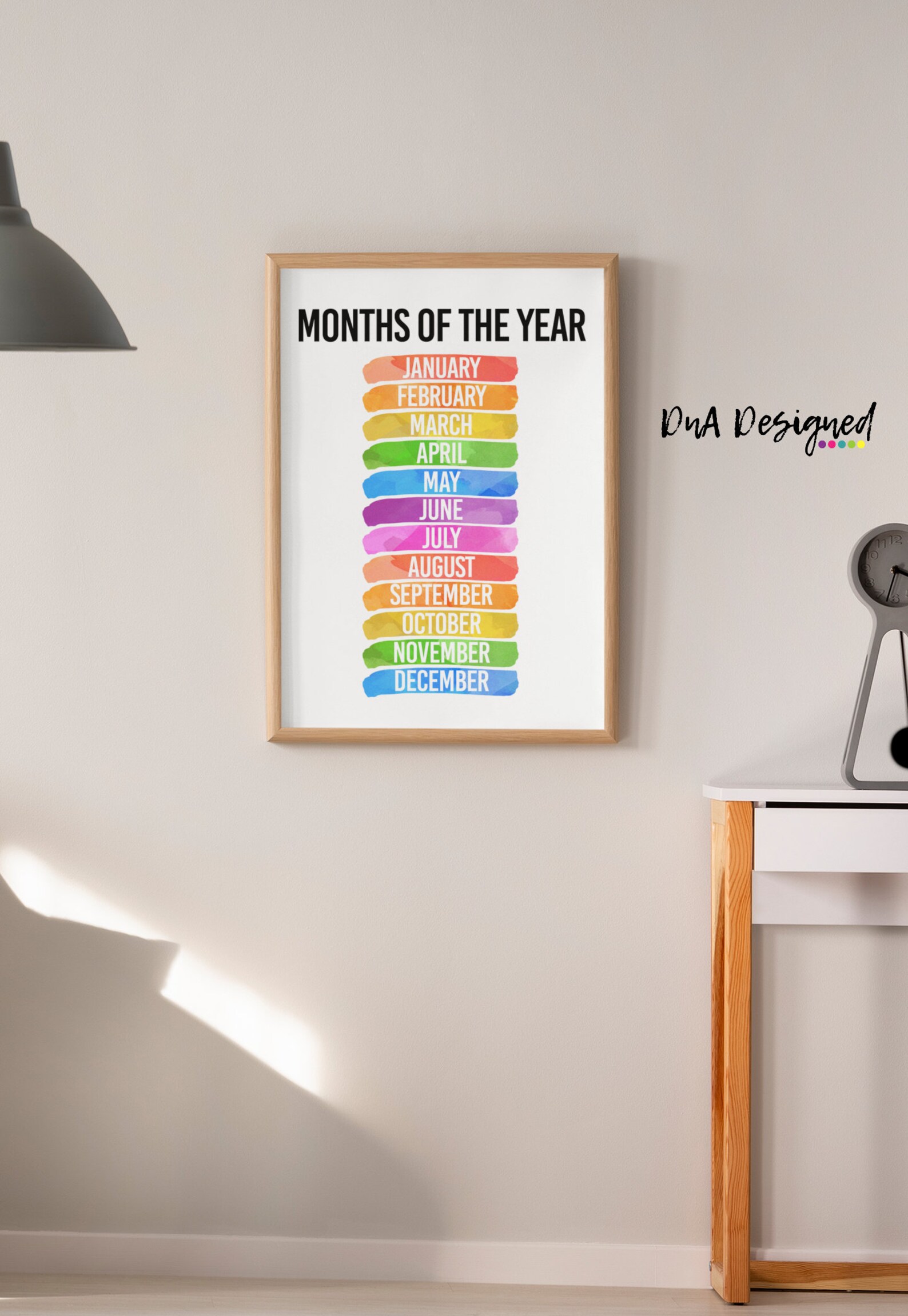 Months of the Year Pastel Printable for Kids at Home Learning DIGITAL ...