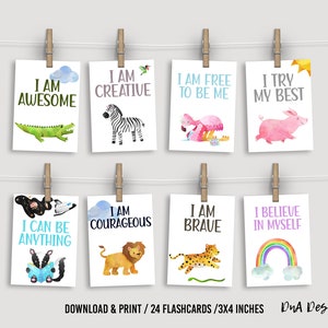 24 Printable Positive Affirmations for Kids - DIGITAL Instant Download ...
