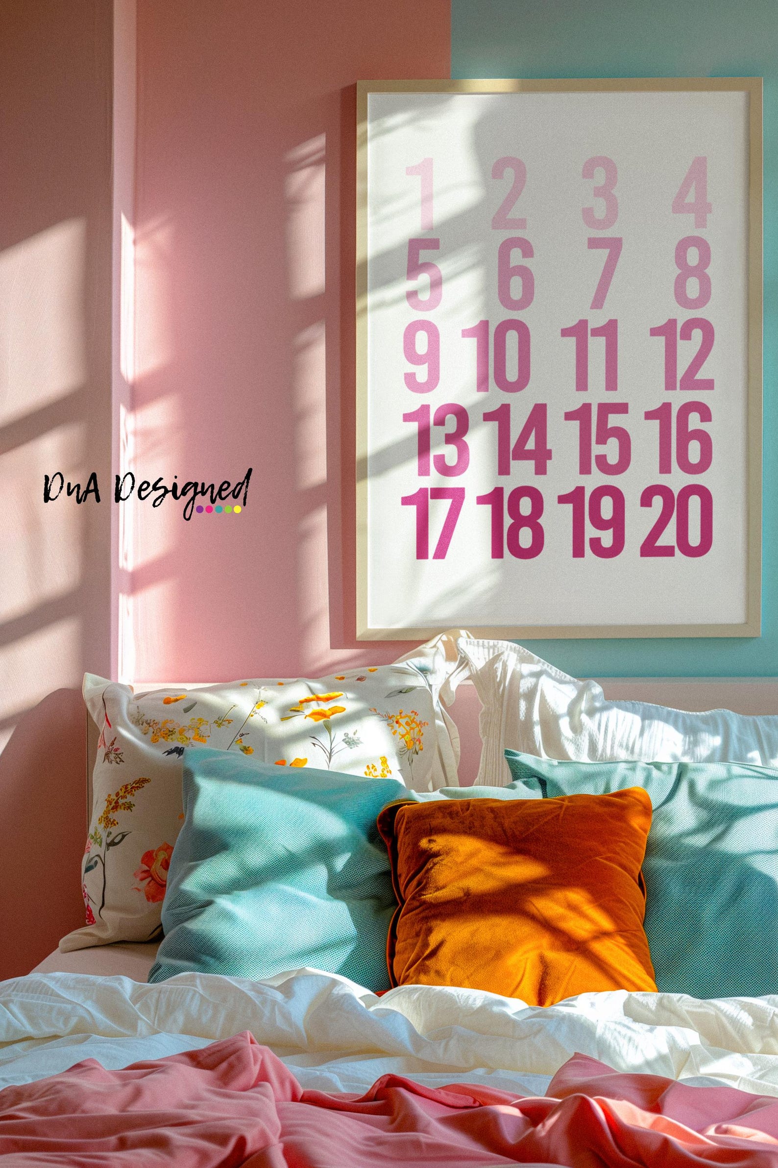 Printable Pink Shades Numbers 1-20 DIGITAL Print - Instant Download ...
