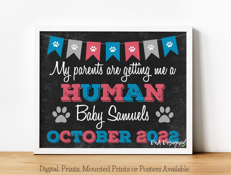 Our Parents Are Getting Us a Human Announcement Chalkboard - Etsy