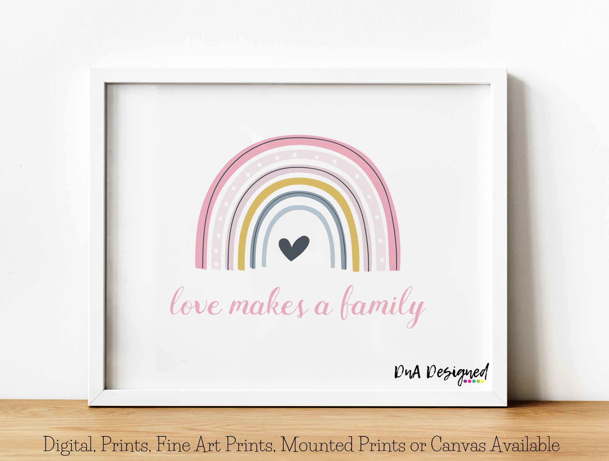 Love Makes a Family Personalized Rainbow Print Digital or | Etsy