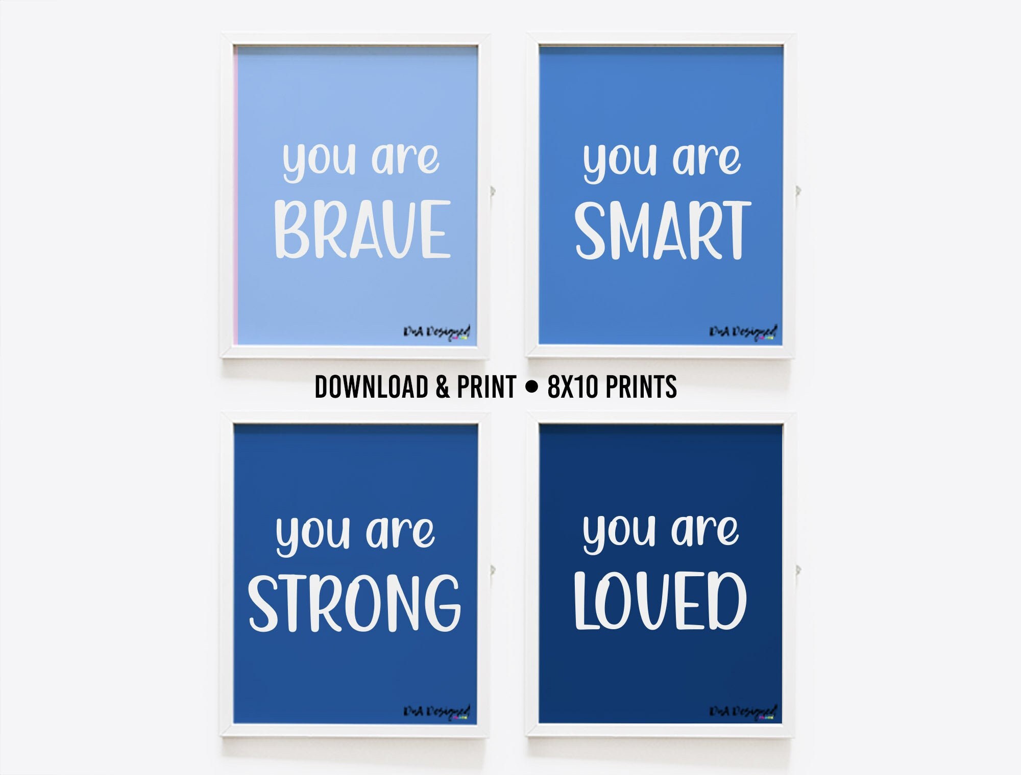 You are Brave Smart Strong and Loved DIGITAL Prints for Kids | Etsy