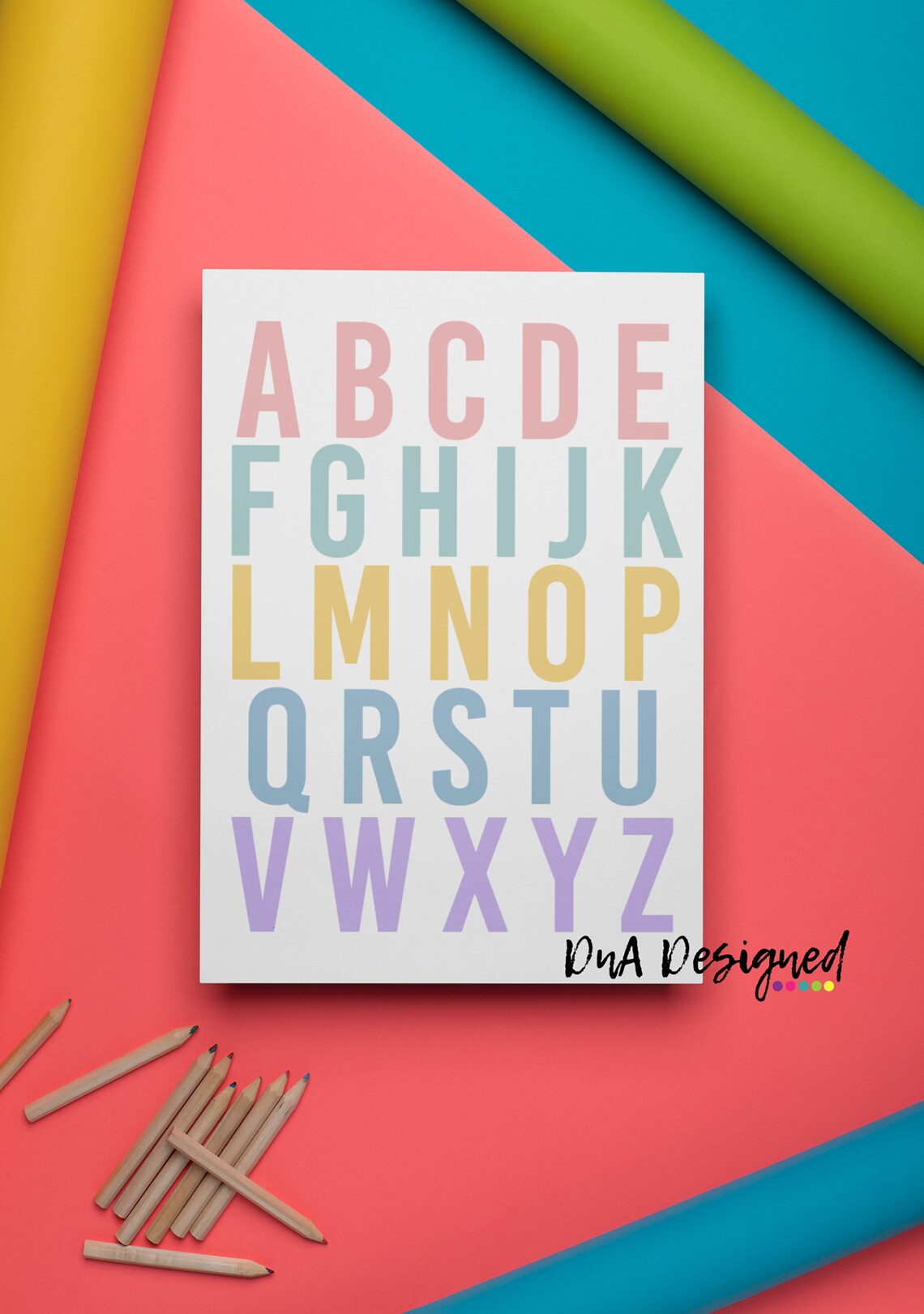 Printable Pastel Colors ABC DIGITAL Print Instant Download - Etsy