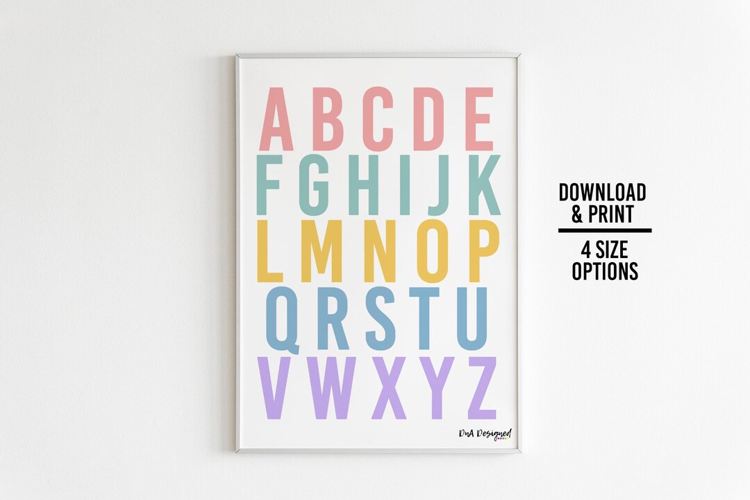 Printable Pastel Colors ABC DIGITAL Print Instant Download - Etsy