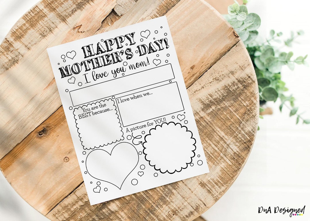 Happy Mother's Day Mom Activity Page for Kids - Instant Download Happy ...