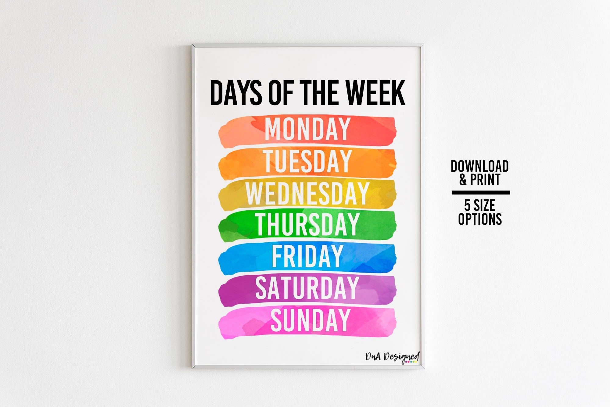 Days of the Week Pastel Colors Printable for Kids at Home - Etsy UK