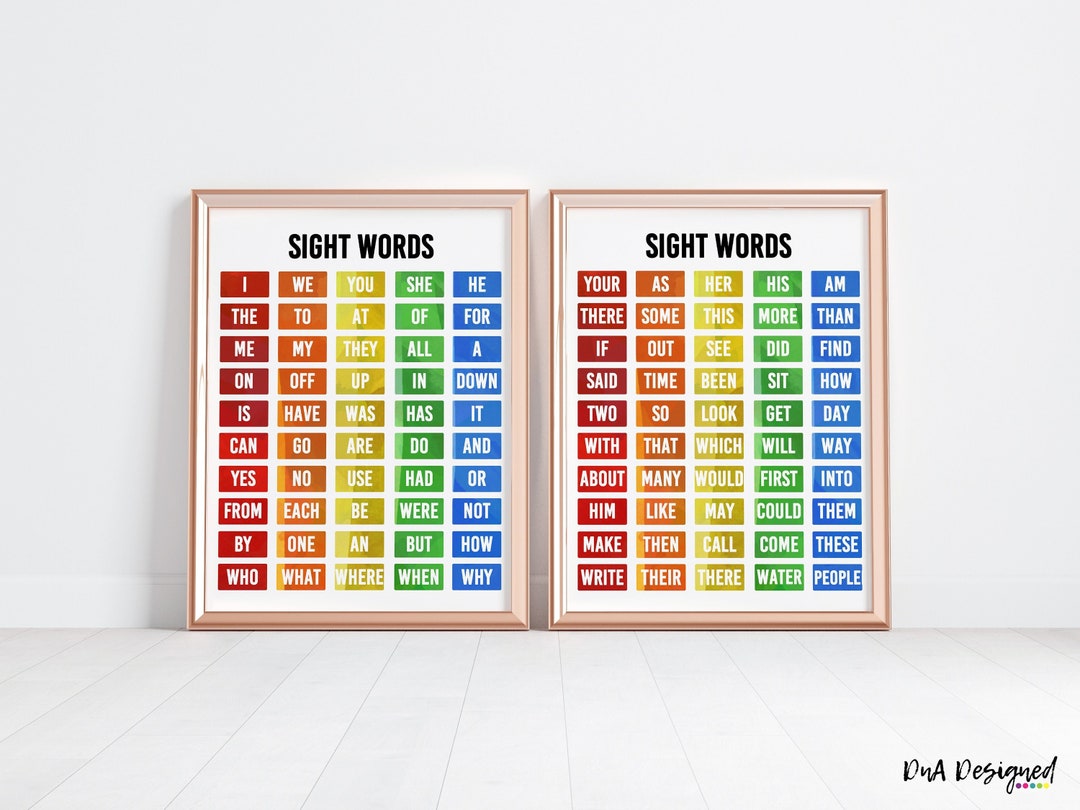 Sight Words Printable – Kids Learning, Classroom Decor (digital ...